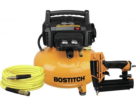 Bostitch 6 Gal. Electric Compressor & 18-Gauge Brad Nailer Combo Kit ...